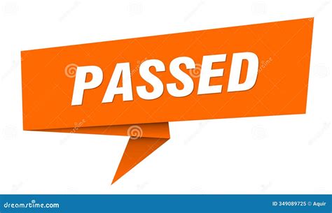 Passed Banner Template Passed Ribbon Label Cartoon Vector