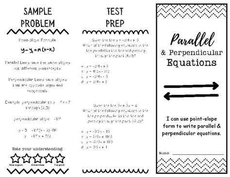 Parallel And Perpendicular Equations 3 Math Brochure By Math With Ms