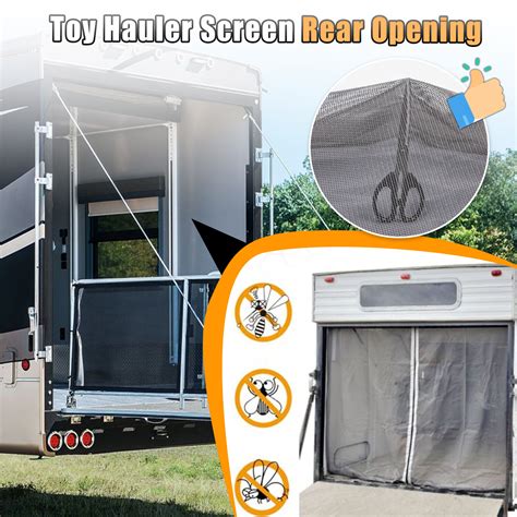 Two Layers Toy Hauler Screen Rear Opening For Ramp Doors Up To 90 Inch
