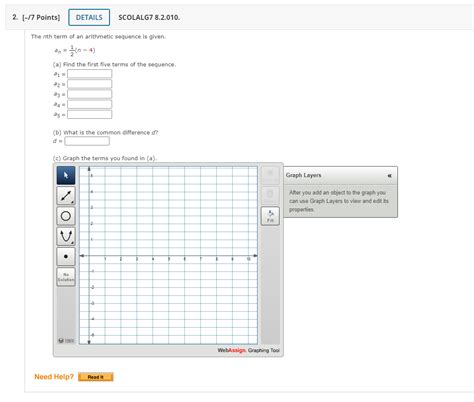 Solved The Nth Term Of An Arithmetic Sequence Is Given Chegg Com