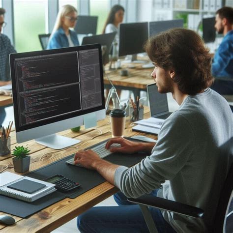 Software Developer At Work Premium Ai Generated Image