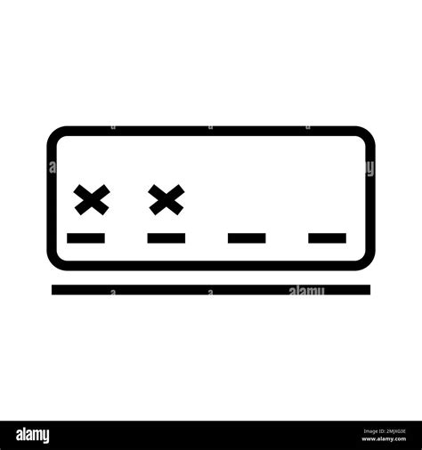 Hacking Password Icon Line Isolated On White Background Black Flat