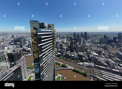 Aerial View Of Eureka Tower Southbank Melbourne Skydeck Melbourne