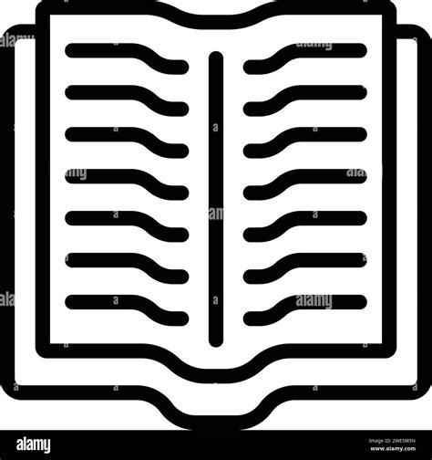 New Open Book Icon Outline Vector Cover Story Data Pile Linear Stock Vector Image And Art Alamy