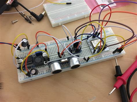 Test Setup Esp2866 Esp 12 Hc Sr04 On Batteries Tom It