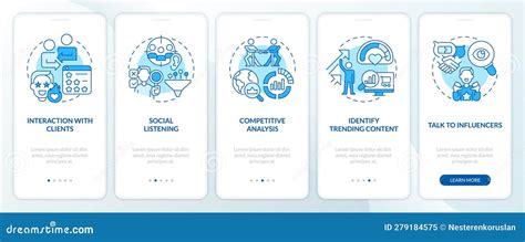 Trendspotting Steps Blue Onboarding Mobile App Screen Stock Vector Illustration Of Welcome