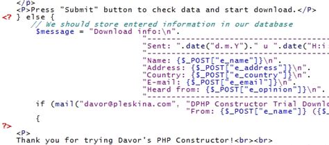 Davors Php Constructor