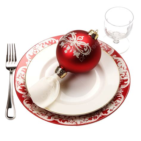 Christmas Table Place Setting With Fork And Knife Decorated Christmas