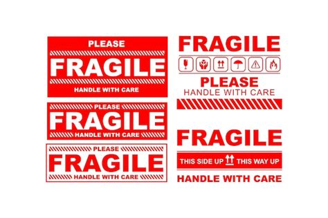 Premium Vector Fragile Tag Sign Vector Design Symbol Collection Premium Vector Fragile Tag Sign Vector Design Symbol Collection