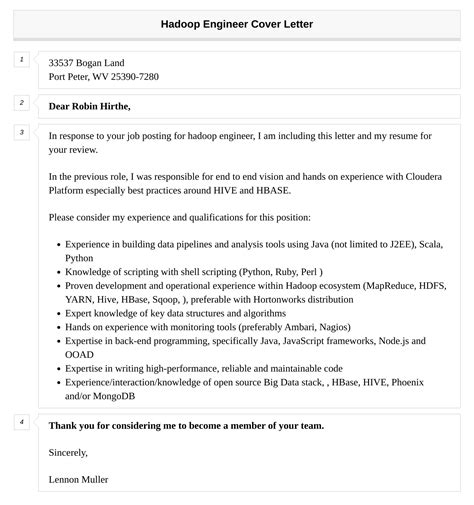 Hadoop Engineer Cover Letter Velvet Jobs