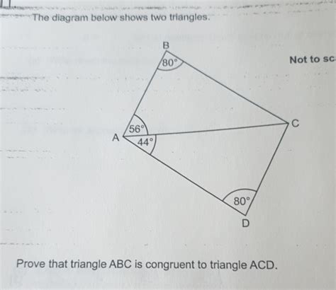 Solved The Diagram Below Shows Two Triangles To Sc Prove That