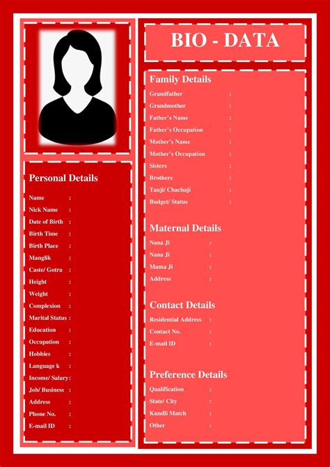 Download 120 Biodata Format For Marriage In Word And Pdf