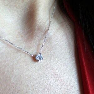 Diamond Cz Necklace 14k White Gold Cubic Zirconia 050ct Necklace