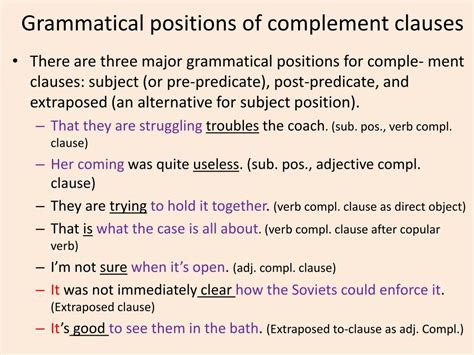 Ppt Verb And Adjective Complement Clauses Powerpoint Presentation