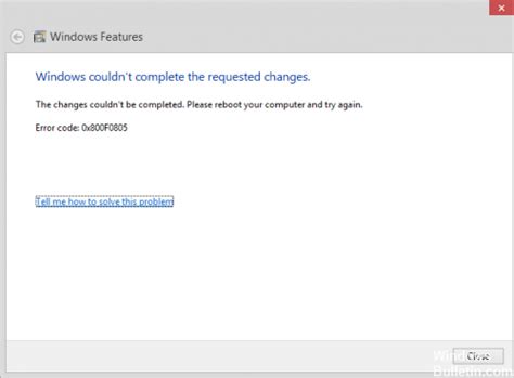 Repair Windows Update Error Code 0X800F0805 Windows Bulletin