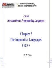 Chapter 2 C 240 92 Pptx CSE240 Introduction To Programming Languages