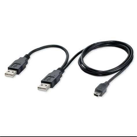 New 1m Usb Y To Mini Usb Splitter Cable For External Usb Harddisk