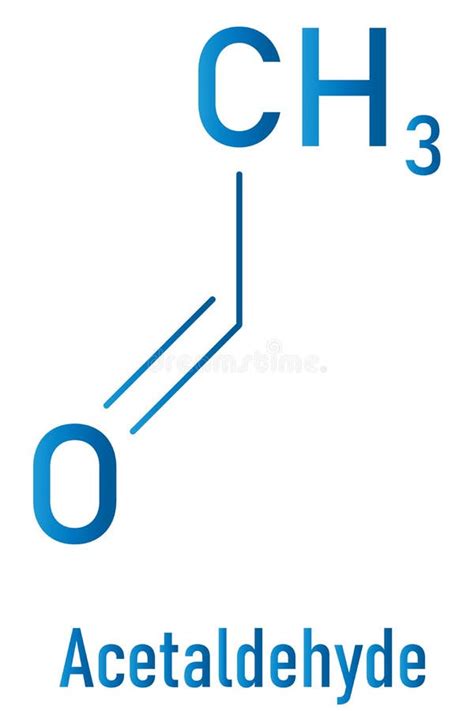 Acetaldehyde Or Ethanal Molecule Chemical Structure Skeletal Formula