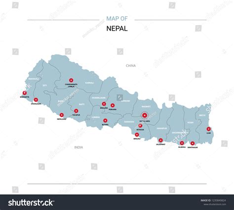 Nepal Vector Map Editable Template Regions Stock Vector Royalty Free Shutterstock
