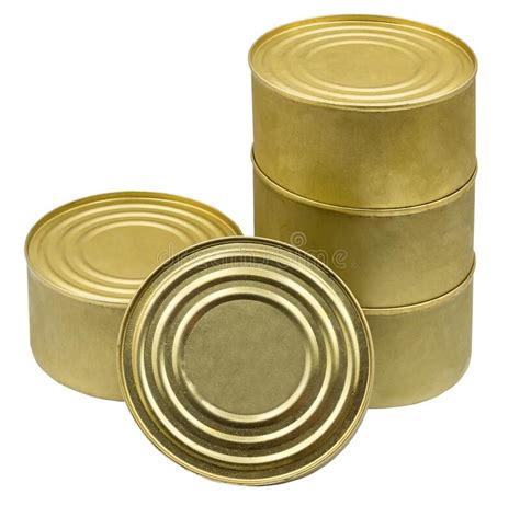 Closed Tins Isolated On White Stock Image Image Of Closed Steel 116511451