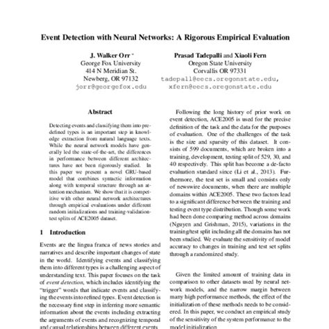 Event Detection With Neural Networks A Rigorous Empirical Evaluation Acl Anthology