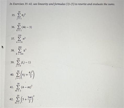 solved in exercises 35 42 use linearity and formulas