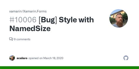 Bug Style With Namedsize · Issue 10006 · Xamarinxamarinforms · Github