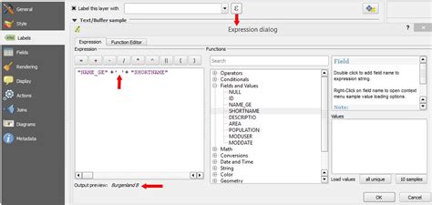 Qgis Creating A Label From Two Attribute Table Column Titles With A