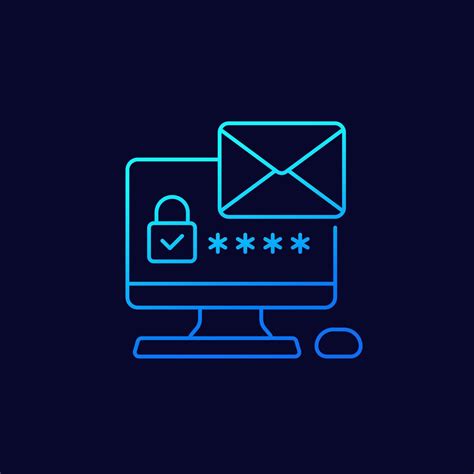 Mail Access With Password Thin Line Icon 2492007 Vector Art At Vecteezy