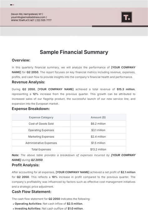 Free Payment Summary Template Edit Online And Download