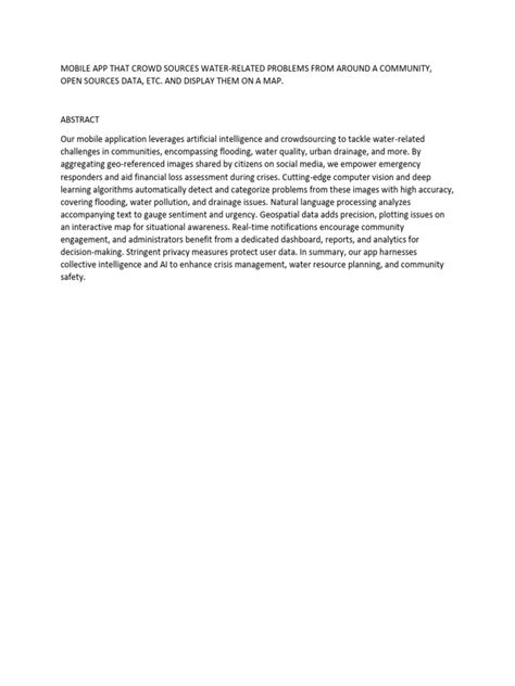 Mobile App That Crowd Sources Water Related Problems Form A Community