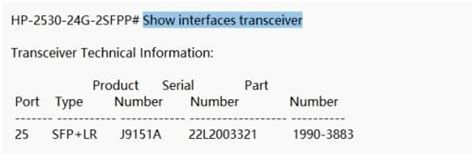 how to show interface transceiver details on brand switches