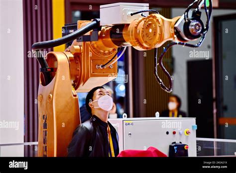 Automated Robotic Arm At The 2022 China International Import Expociie Shanghai China 8