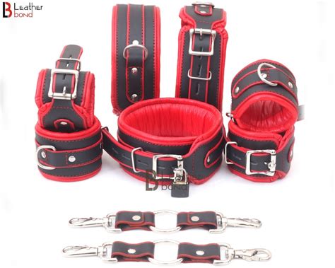 Real Cow Leather Wrist Ankle Thigh Cuffs Collar Restraint Etsy Australia