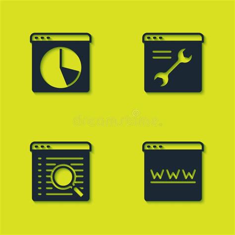 Set Graph Chart Infographic Browser Window Search Engine And Setting