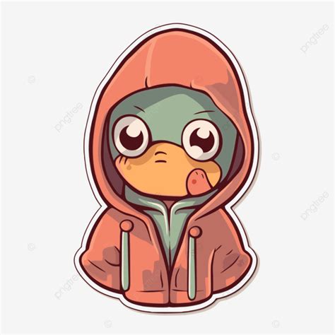 후드티를 입은 오리 스티커 일러스트 벡터 까마귀 상표 만화 Png 일러스트 및 벡터 에 대한 무료 다운로드 Pngtree