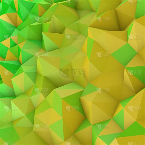 黄色渐变低聚几何表面抽象三维渲染