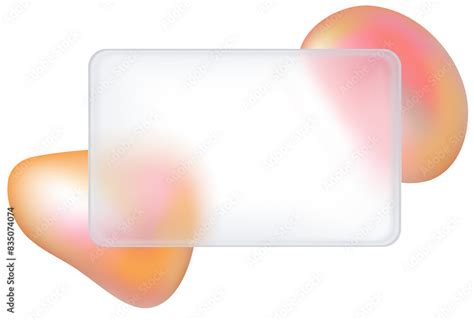 3d Blur Glassmorphism Blob Frame Design With Rectangle And Circle Shape