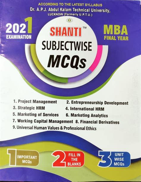 Mba 4th Semester Mcqs Objective Pattern Aktu 2021 Shanti Publication Wishallbook Online