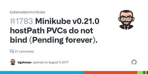 Minikube V0210 Hostpath Pvcs Do Not Bind Pending Forever · Issue 1783 · Kubernetes