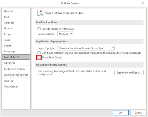Disabling The Read Aloud Functionality In Outlook And Word