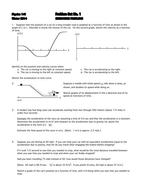 Pdf Prob Set 1 Kinematics Dokumentips
