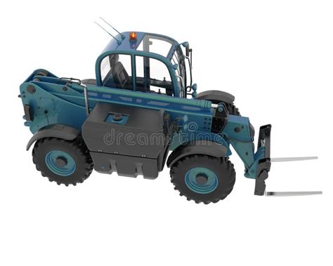 Telehandler Isolated On Background 3d Rendering Illustration Stock
