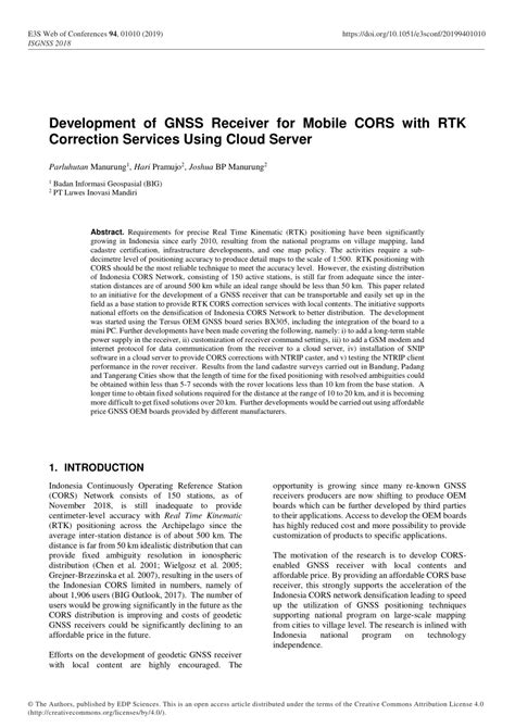 Pdf Development Of Gnss Receiver For Mobile Cors With Rtk Correction