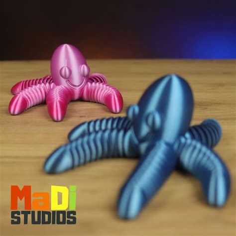 3d Printer Stl File For 3d Printing Cute Happy Articulated Octopus 3d Print Stl Files Digital