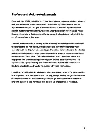 Abstract Example For Internship Report