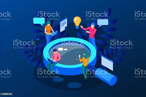 아이소메트릭 디지털 마케팅 전략 웹 배너 개념입니다 분석 데이터 구름과 투자 방문 페이지입니다 미디어 기술입니다 등측투영법에 대한 스톡 벡터 아트 및 기타 이미지 Istock