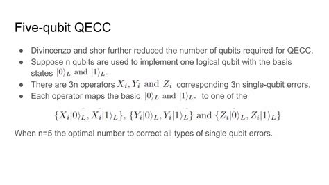 Quantum Error Correcting Codes Pptx