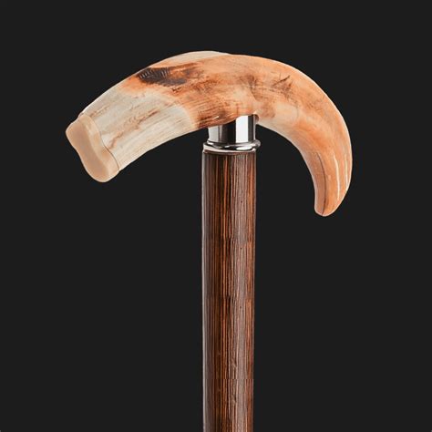 Wild Boar Tusk Walking Cane For Men Exquisite Exclusive Cane