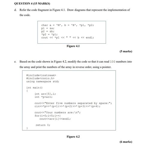 Solved Question 4 15 Marks D Refer The Code Fragment In